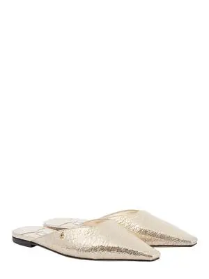 JIMMY CHOO Jimmy Choo Vivi Metallic Leather Mules Gold