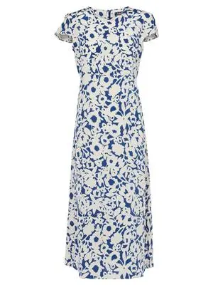 Max Mara Gisella Silk Crêpe De Chine Midi Dress - Blue