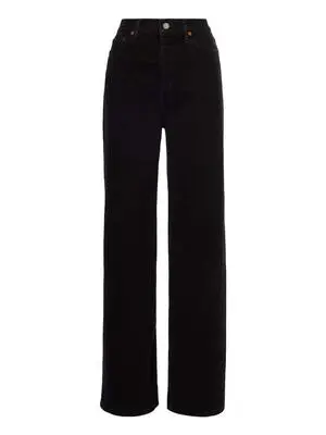 RE/DONE High-rise Wide-leg Jeans - Black