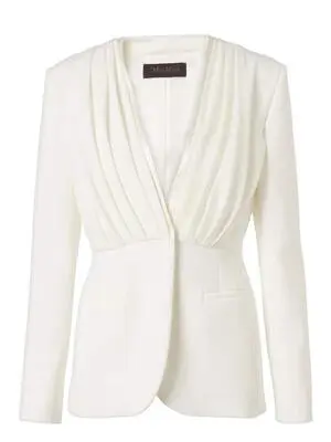 Max Mara Gradi Draped Crêpe Jacket - White