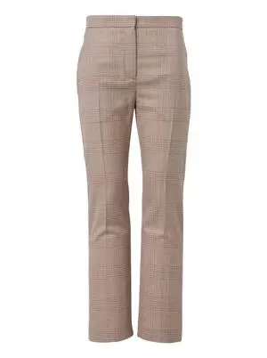 Alexander McQueen Kickback Checked Wool Flared Trousers - Neutrals