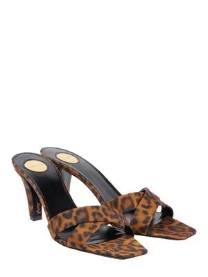 Saint Laurent Jill 75 Leopard-print Mules - Yellow