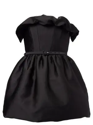 Roland Mouret Ruffled Draped Strapless Mini Dress - Black