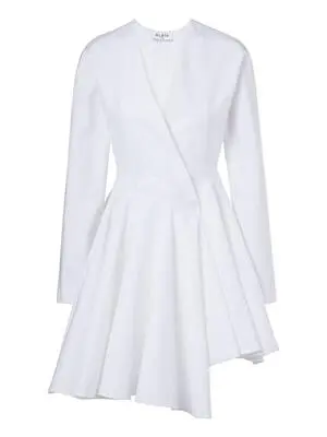 Alaïa Asymmetric Cotton Minidress - White