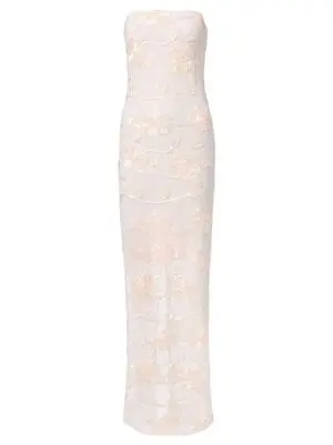 Remain Birger Christensen Embroidered Mesh Maxi Dress - Pink