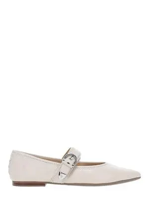 THE FRYE COMPANY Frye Heather Leather Ballerina Flats Ivory
