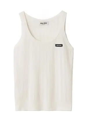 Miu Miu Cashmere And Silk Tank Top - White
