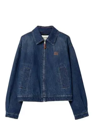 Miu Miu Denim Trucker Jacket - Navy