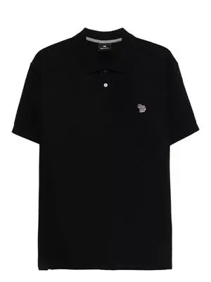 Paul Smith Cotton Zebra-patch Polo Shirt - Black