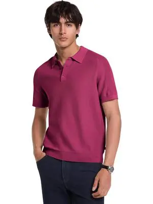 Michael Kors Cotton Mouliné Polo Shirt In - Size Xl By Red