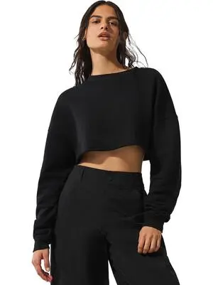 Alo Yoga Extreme Cropped Pullover Top - Black
