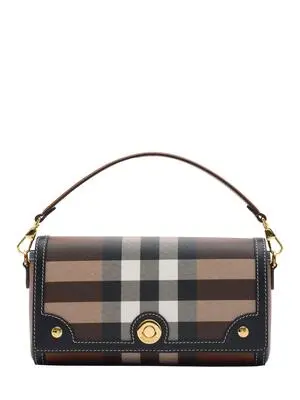 Burberry Check Top-handle Bag - Brown