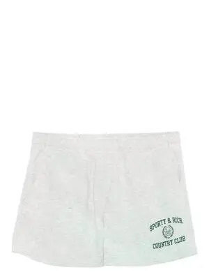 Sporty & Rich Varsity Crest Shorts - Grey