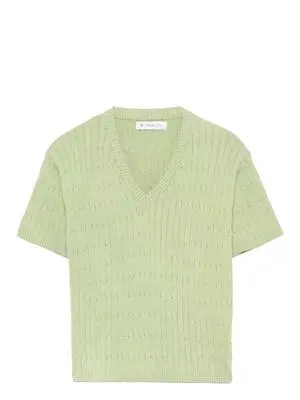 MANUEL RITZ Cable-knit T-shirt - Green