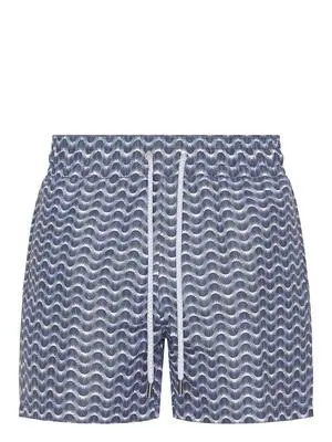 Frescobol Carioca Frescobol Carioca Rio Swim Short Chambray Blue & Charcoal Blue