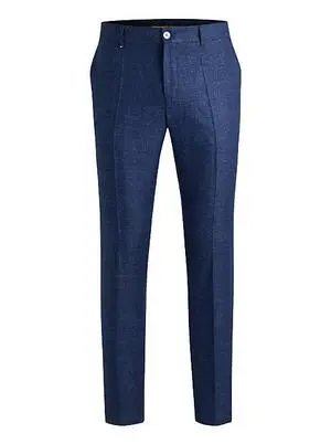 BOSS Straight-leg Slim-fit Stretch-woven Trousers - Dark Blue
