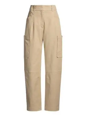 BOSS Patch-pocket Straight-leg Mid-rise Stretch-cotton Trousers - Medium Beige