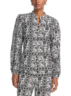 Aqua Tile Print Shirt Exclusive - Black/white
