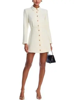 Aqua Tweed Jacket Dress - Ivory