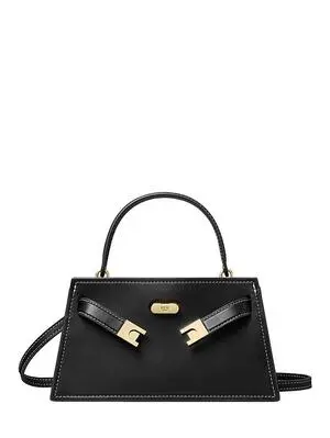 Tory Burch Petite Lee Radziwill Leather Tote - Black