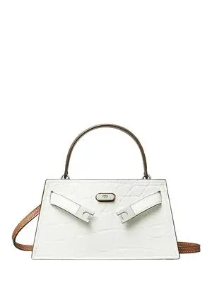 Tory Burch Petite Lee Radziwill Leather Tote Blanc
