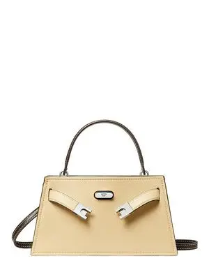 Tory Burch Petite Lee Radziwill Leather Tote Light Camel
