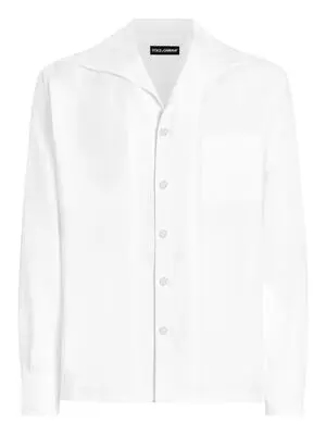 Dolce & Gabbana Long-sleeved Linen Shirt - White