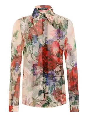 Dolce & Gabbana Floral- Chiffon Shirt - Print