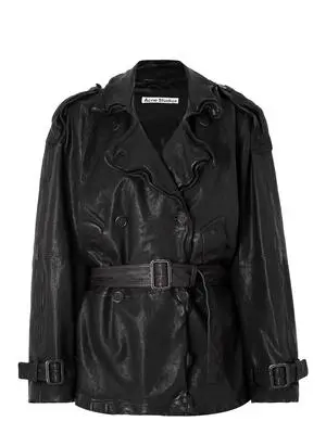Acne Studios Double-breasted Leather Jacket - Black