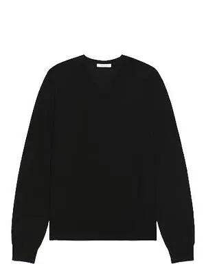 THE ROW Dimarco V-neck Top - Black