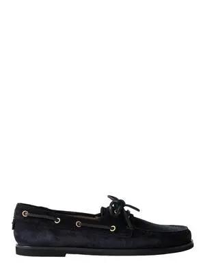 GIANVITO ROSSI Vandée Suede Boat Shoes - Blue