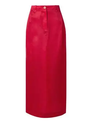 KHAITE KHAITE Lucian Pleated Silk-Organza Maxi Skirt