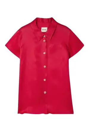 Khaite Keefe Silk-organza Shirt - Red