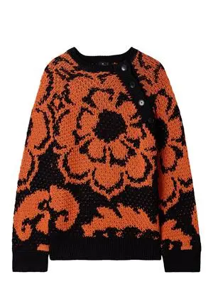 Etro Cotton-jacquard Sweater - Orange