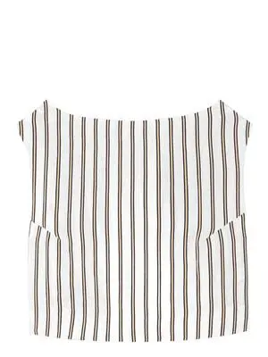 DESTREE Richard Cropped Striped Top - Off-white