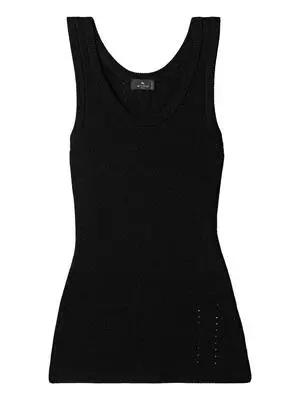 Etro Pointelle-knit Tank - Black