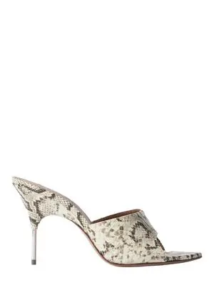 Amina Muaddi Amina Muaddi Bianca Snake-Effect Leather Sandals Snake Print