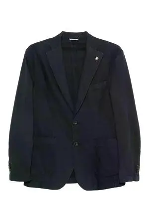 MANUEL RITZ Brooch-detail Blazer - Blue