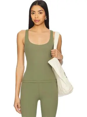 WELLBEING + BEINGWELL Kenzie Micro Rib Shelf Tank - Clover Green