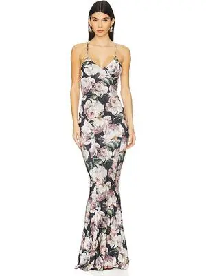 Norma Kamali Low Back Slip Fishtail Gown - Peony