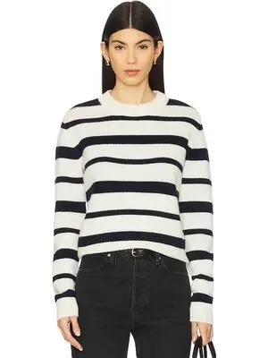 AEXAE Cashmere Crew Neck Jumper - Stripe Navy
