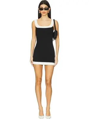 MORE TO COME Yara Mini Dress - Black & White