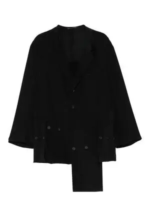 Yohji Yamamoto Silk Coat - Black