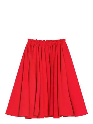 Ami Godet-detail Midi Skirt - Red