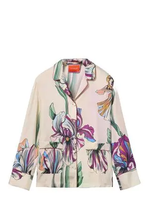 La DoubleJ Silk Floral Print Shirt - Neutrals