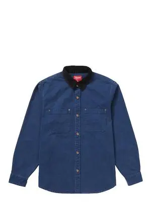 Supreme Script Canvas Snap Shirt - Blue