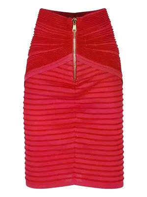 Balmain Draped Midi Skirt - Red