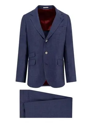 Brunello Cucinelli Linen, Wool And Silk Suit - Blue