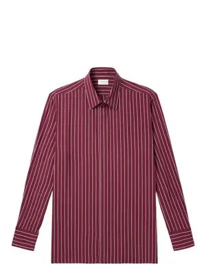 Saint Laurent Pinstriped Crepe Shirt - Red