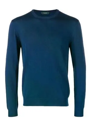 ZANONE Round Neck Sweater - Blue